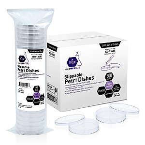 MED PRIDE Slippable Petri Dishes - Sterile Petri Dishes with Lids, 90mm x 15mm- Lab Petri Dishes for Science, Biology, Blood Tests, Experiments- Cell-Culture, Microscope Petri Dishes (25)