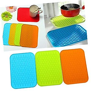 Holibanna Dining Room Table Decor Coasters for Dining Table Office Desk Decorations Dining Table Decor Dinner Table Decor placemat Silicone Coaster Cooking mat Baking mat Rectangle