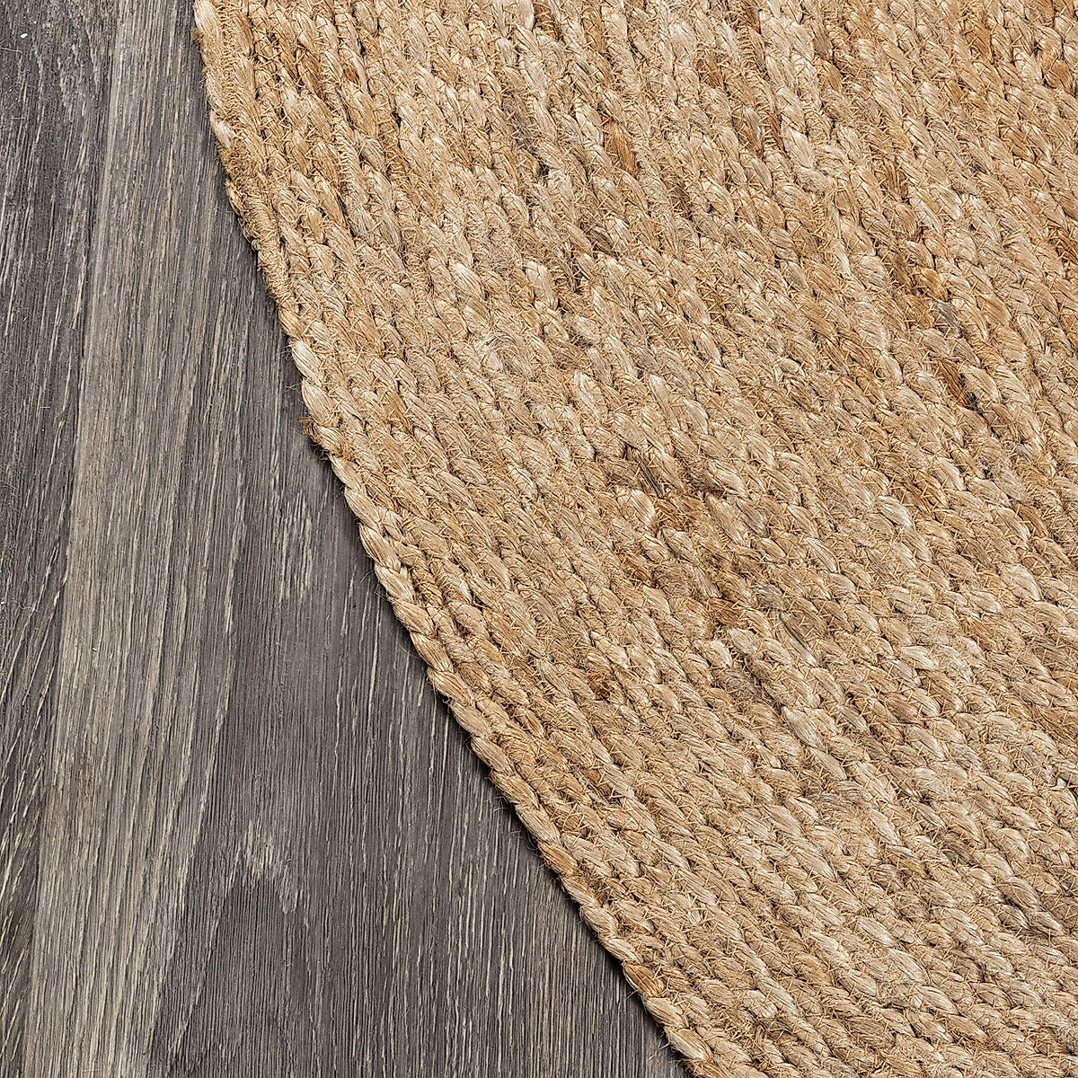 JONATHAN Y RNF103A-6R Soleil Round Natural Jute Braided Circle Indoor Area-Rug, Natural Fibers, Geometric, Bohemian Easy-Cleaning, Bedroom, Kitchen, Living Room, Non Shedding, Natural, 6' Round