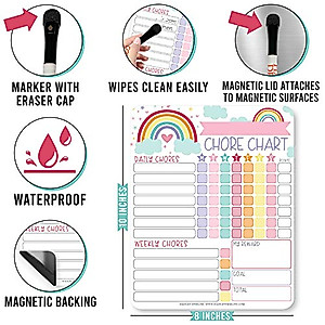 Rainbow Kids Magnetic Chore Chart for Kids - Fun Responsibility Tool
