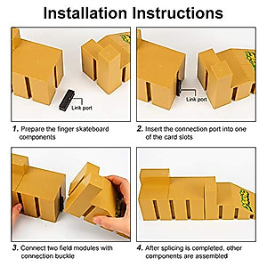 FESSKY Finger Board Skate Park 5pcs Skate Park Kit Ramp Parts with 2pcs Finger Skateboard Ultimate Parks Training Props