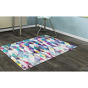 Brumlow MILLS Britta Washable Indoor or Outdoor Rug for Living or Dining Room, Bedroom and Kitchen Area, 30" x 46", Purple
