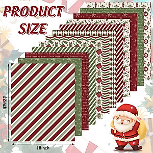 AnyDesign 12Pcs Christmas Cotton Fabric Bundles Xmas Plaid Stripe Snowflake Gift Printed Fat Quarters Holiday Sewing Fabrics for DIY Handmade Crafting, 18 x 22 Inch