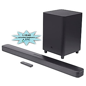 JBL BAR-5-1-SURROUND 5.1 Channel MultiBeam Sound Technology Soundbar with an Additional 1 Year Coverage by Epic Protect (2017)