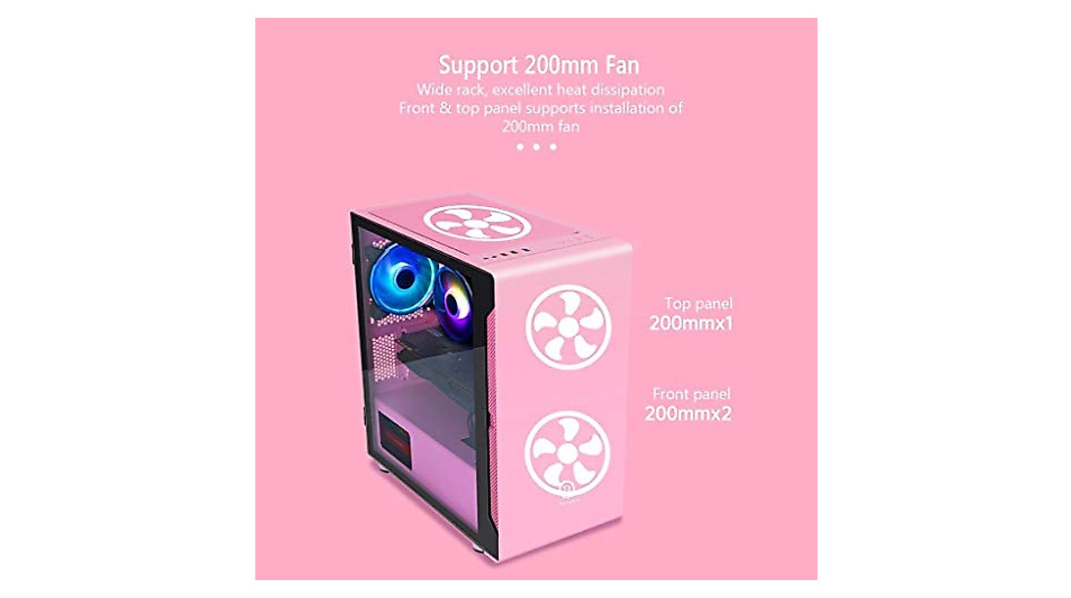 HDYD Pink ATX Gaming Case - Customizable & Stylish