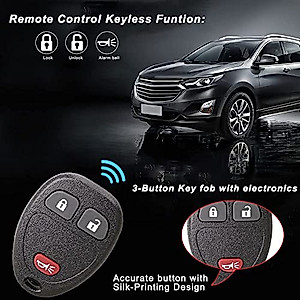 Keyless Entry Remote Control Car Key Fob Replacement for Chevy Silverado Traverse Avalanche Equinox Express/GMC Acadia Savana Sierra/Pontiac/Saturn Vue Outlook with Uncut Trunk Car Remote Fob (1PACK)