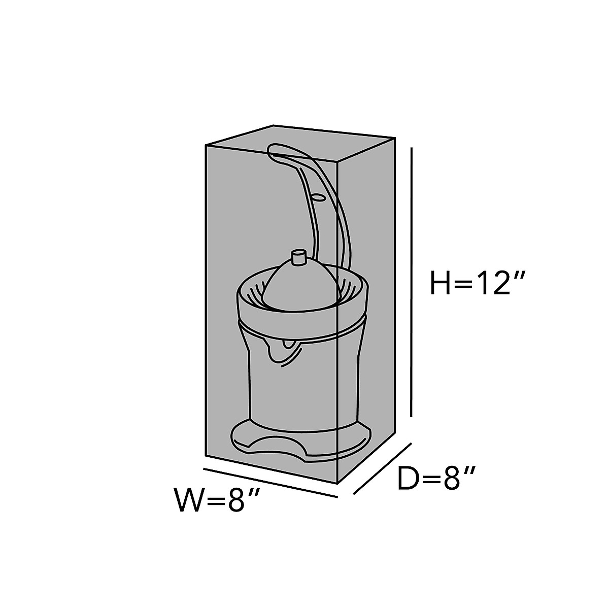 Covermates Keepsakes – Juicer Cover – Dust Protection - Stain Resistant - Washable – Appliance Cover, Black