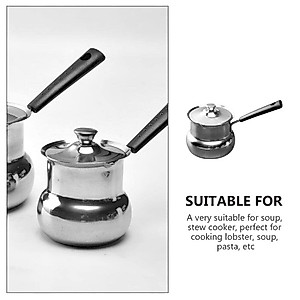 CALLARON Stainless Steel Sauce Pan Cooking Pot with Lid Handle Milk Warmer Pot Butter Melting Pot for Stove Top Chocolate Coffee Tea Soup Warming