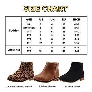 FLYFUPPY Girls Boots Ankle Boots for Girls Side Zipper Short Suede Booties Fashion Boots for Toddler/Little/Big Kids Black US 12