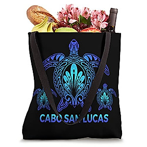 Vintage Cabo San Lucas Mexico MX Blue Sea Turtle Souvenirs Tote Bag