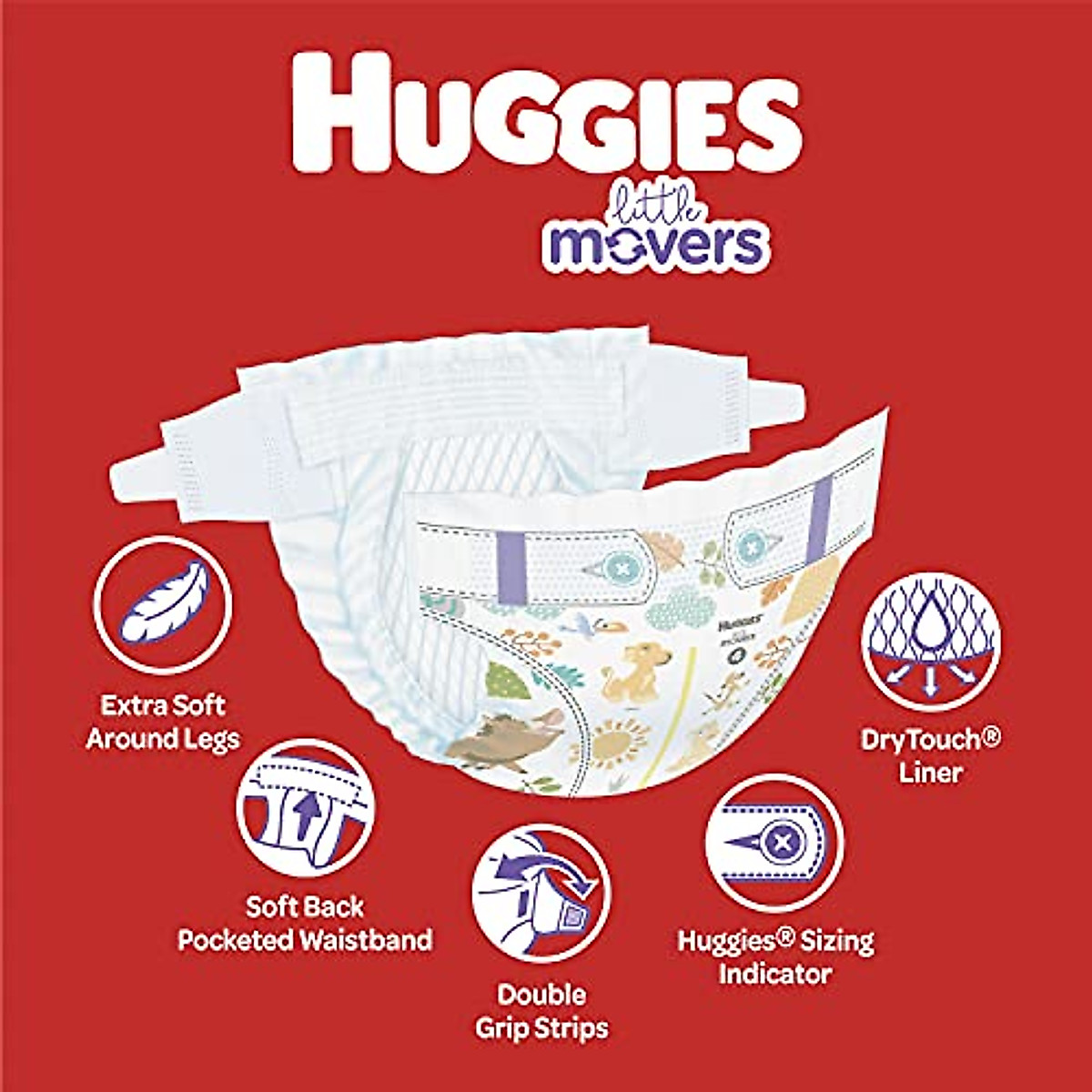 Baby Diapers Bundle: Huggies Little Movers Size 6, 96ct & Overnites Nighttime Diapers Size 6, 84ct