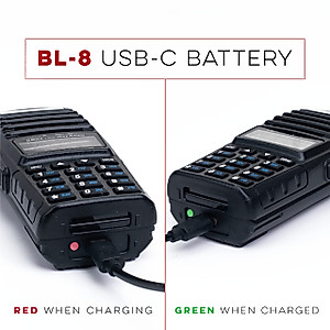 BTECH BL-8 1800mAh Li-ion USB-C Charging OEM Replacement Battery Pack for BaoFeng & BTECH UV-82 Series Radios, Compatible with GMRS-V2, MURS-V2, UV-82HP, UV-82C