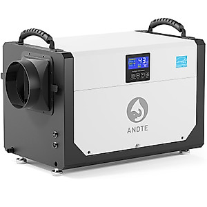 ANDTE 145 Pint Crawl Space Dehumidifier for Basement,Energy Star Commercial Dehumidifiers with Drain Hose, Industrial Dehumidifier,Large Room,Remote Control, Whole House, 5 Years Support