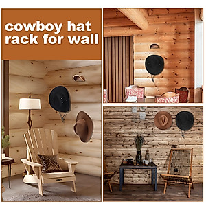 Cowboy Hat Rack ,2 Pack Wooden Cowboy Hat holder,Satin Finish Hat Hangers for Wall ,Cowboy Hat Rack for Wall Can Keeps Original Shape of Hat,Applies to Fedoras Hat Cowboy Hat Sun Hats ( Walnut Wood)