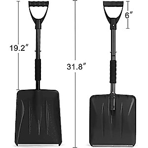 Snow Shovel for Driveway, Portable Snow Shovel with Handle and Large Capacity for Snow Removal, Lightweight Sport Detachable Shovel for Car Emergency Camping Garden