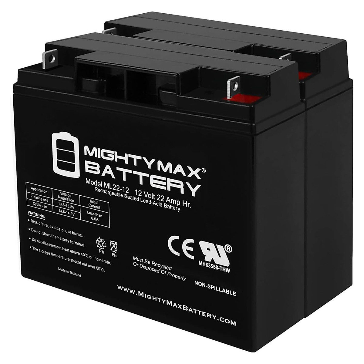 Mighty Max Battery 12V 22AH SLA Replaces Pride GoGo SC53 Elite Traveller Plus 3-2 Pack