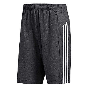 adidas Men’s Woven Active Short (Medium, Black/White Stripe)