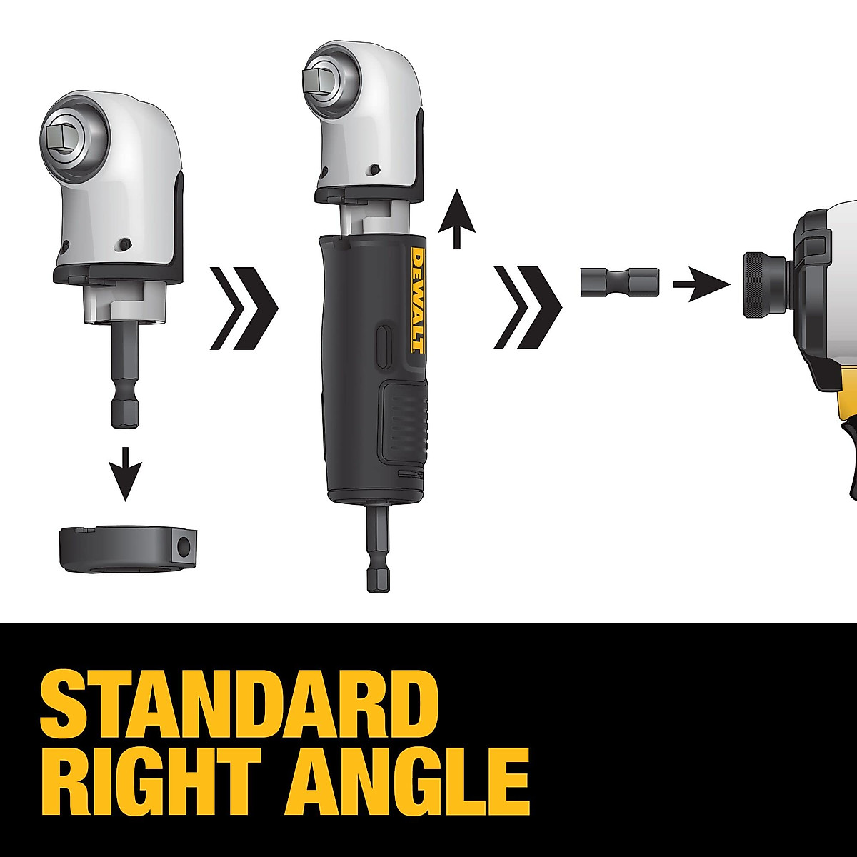 DEWALT FLEXTORQ Right Angle Drive Attachment, 3/8 Inch (DWAMRA38FT)