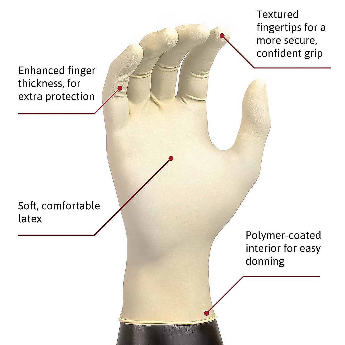 Diamond Grip Latex Glove (100 Count) Size: Medium