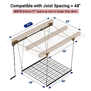 FLEXIMOUNTS GL1 Overhead Garage Lifting Storage Rack, 4x4 Ft Heavy-Duty Metal Garage Ceiling Rack, Adjustable Organization System, 300lbs Weight, Black