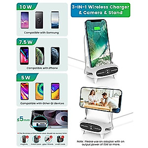 KINGDANS 10W 32GB Hidden Camera Wireless Charger, 1080P Spy Camera Hidden Camera for Home Security, Smart Remote Nanny Cam, WiFi Spy Cam, Fast Wireless Charging Compatible iPhone 13/12/11 - No Sound