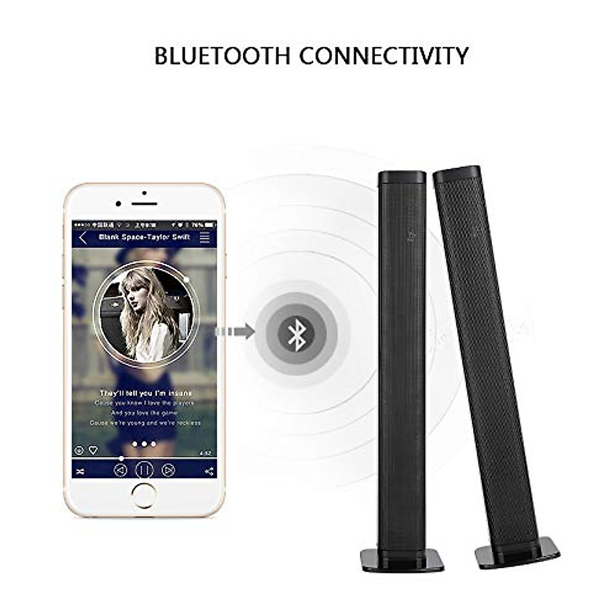 Bluetooth Sound Bars for TV 40W Home Theater Audio Detachable Sound Speaker System Optical/Aux/USB Wired TV Sound bar, 2 in 1 Surround Wall Mountable 35 Inch Separable