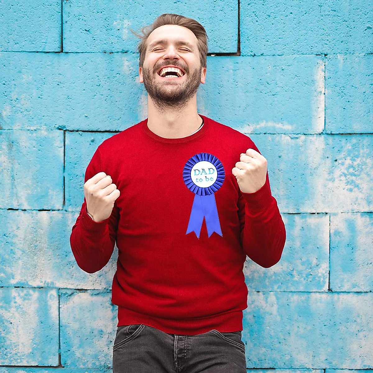 "Growing A Prince" Sash & Dad to Be Pin Kit - Little Prince Baby Shower It's A Boy Royal Prince Gift (Royal Blue)