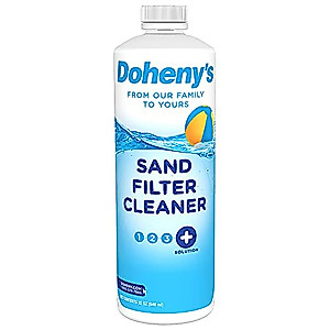 Doheny's Sand Filter Cleaner | 100% Professional-Grade | Effective in Removing Debris from Sand Beds, Keeping Your Filter Operating Efficiently | Convenient Dosage View Stripe | 1 QT Bottle