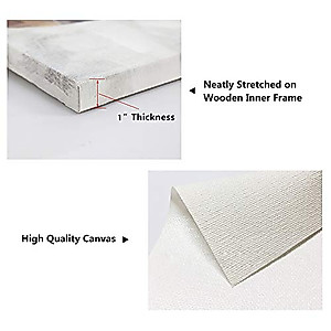 Kas Home Bathroom Canvas Wall Art | Rustic Bathroom Funny Rules Prints Signs Framed | Wood Background Bathroom Laundry Room Decor