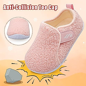 JIASUQI Baby Slippers Toddler Girls Slippers for Kids Girls Winter Shoes Lightweight Pink Size 5.5-6
