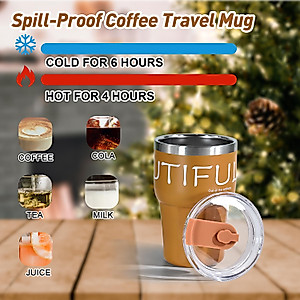 CHLJAR 21 oz Travel Mug, Insulated Tumbler with Lid and Straw, Double Wall Vacuum Insulated, Reusable Coffee Cup for Coffee, Tea and Drinks, Orange