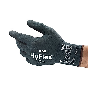 Ansell Healthcare 11541060 Series 11-541 HyFlex HPPE Glove, Silicone Free Spandex, Textured Polyester Knitwrist, 18 Gauge, Size 6 (Pack of 144)