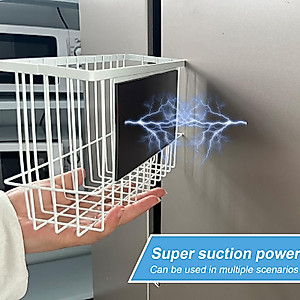 10 XL Large Dryer Ball Holder for Laundry Room Dryer Ball Organization, Magnetic Lint Bin for Laundry Room Wool Dryer Ball Organizer, Iron Dryer Ball Container for Laundry Room Storage（White）