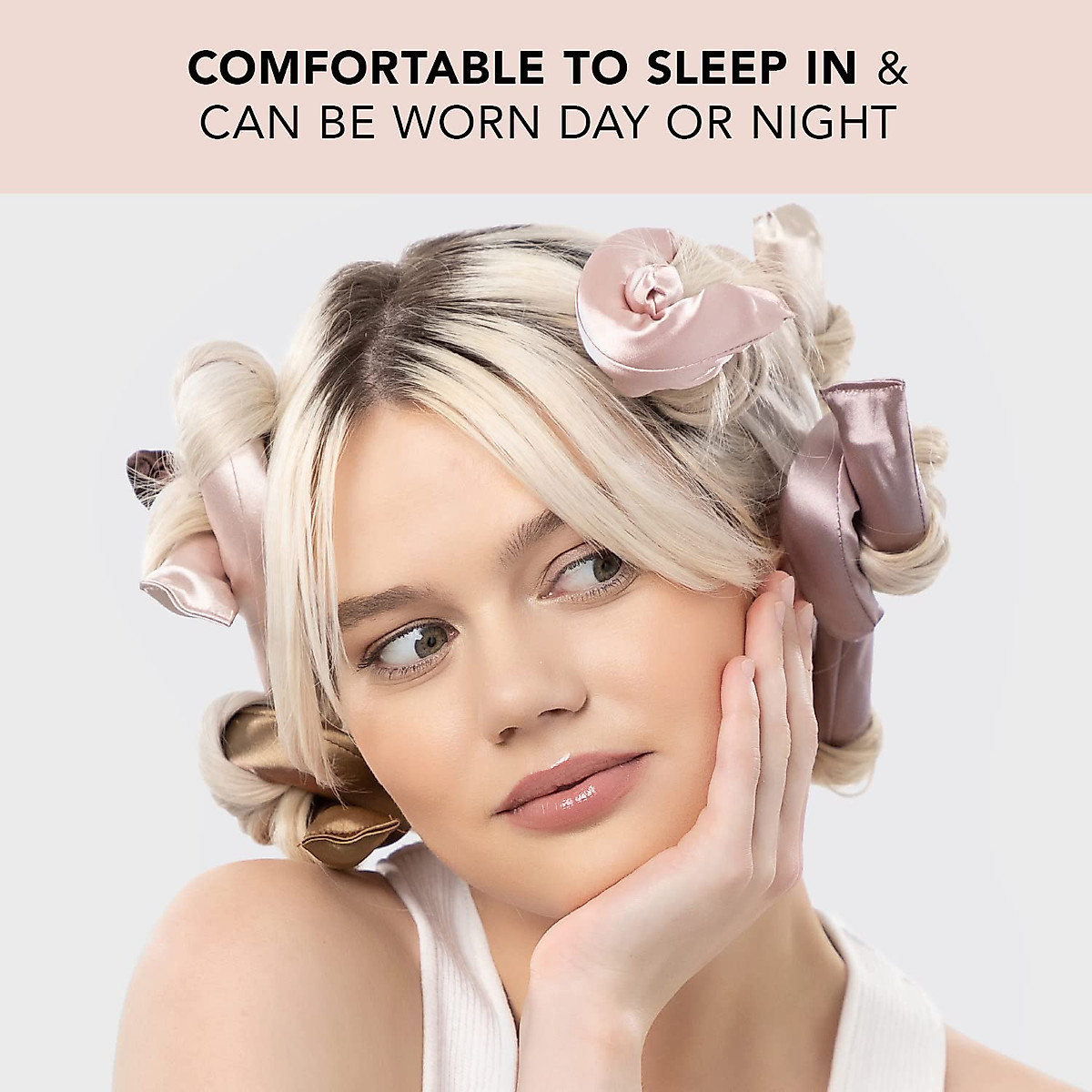 Kitsch Heatless Hair Curlers - 6 pcs Satin Flexi Rods for Overnight Blowout, No Heat Curling Rods to Sleep In, Rollers for Short Hair