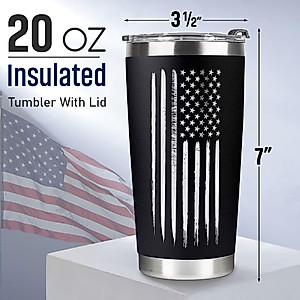 Retirement Gifts for Men, Him, Dad, Grandpa, Coworkers, Husband, Teacher - The Legend Has Retired - American Flag Tumbler 20Oz - Funny, Unique, Military, Cool, Best Retirement Gifts for Men 2024