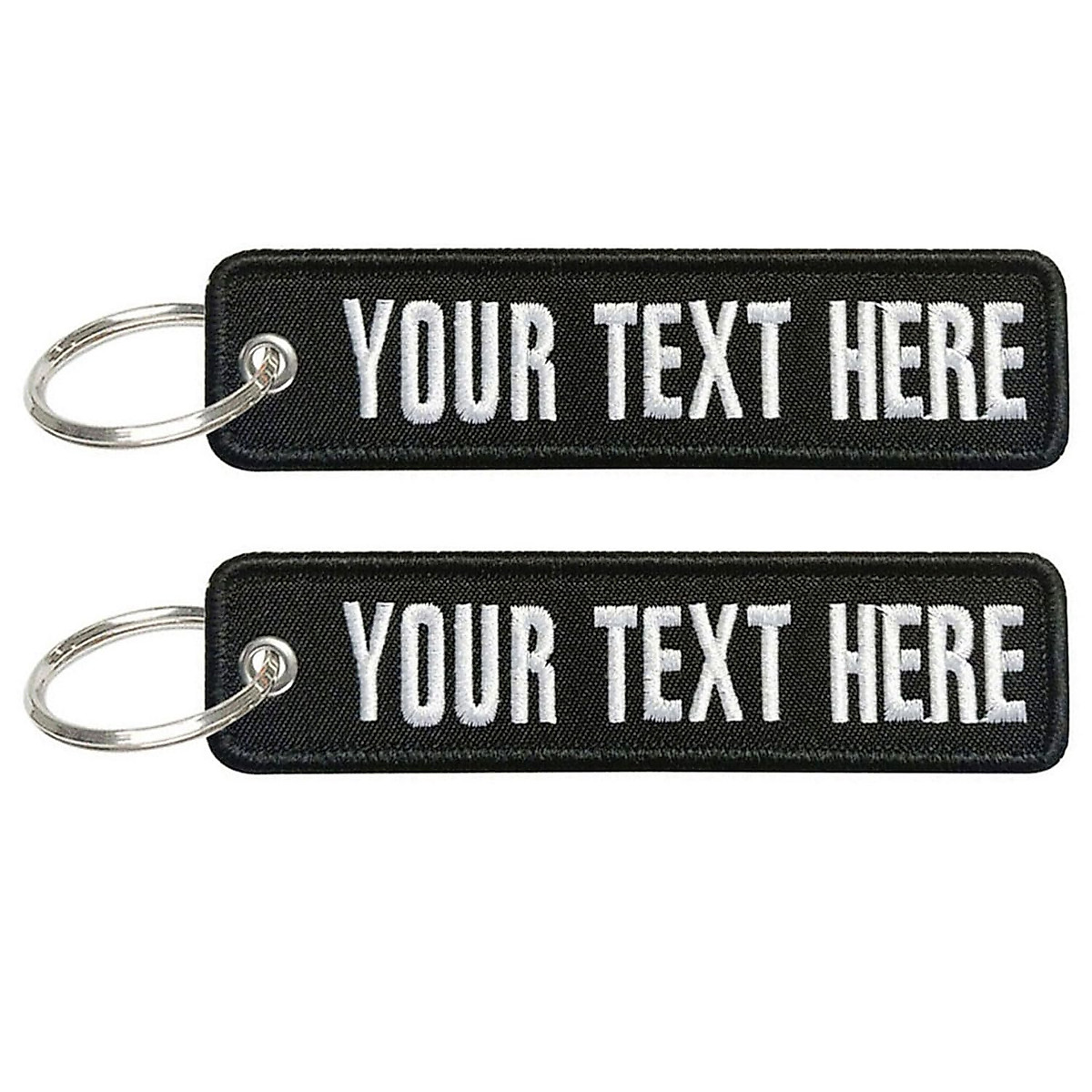 ssass Personalized Keychain, Custom Embroidery Double Sided Text Keyring, Unique Gift Keychain for Men/Women Motorcycle Scooter Car