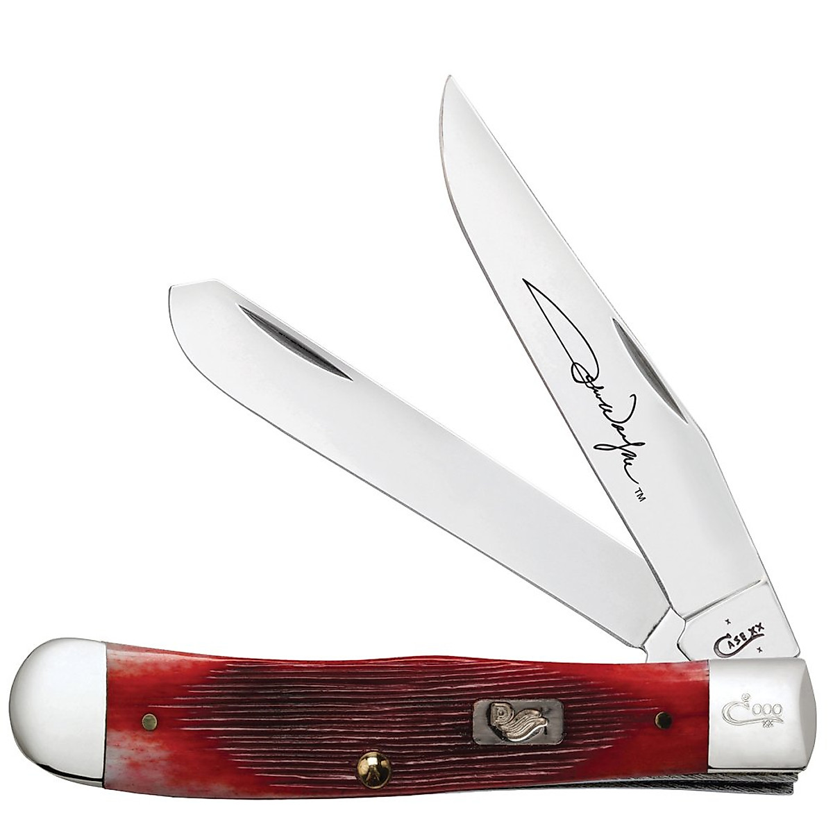 Case Dark Red John Wyne Trapper Pocket Knife Gift Set