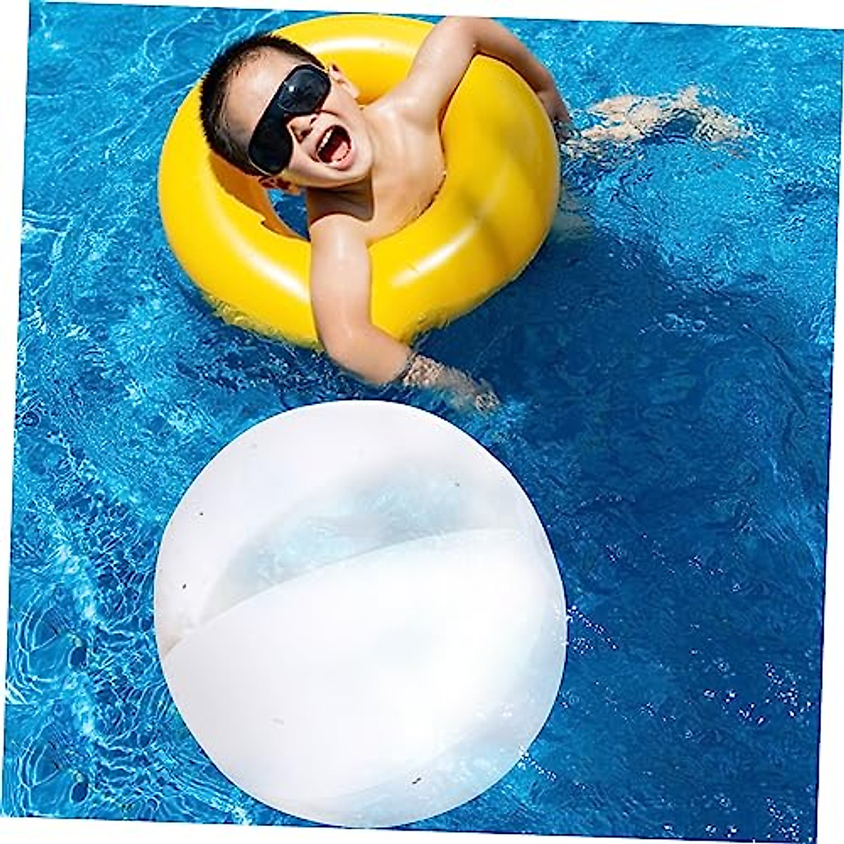 Kisangel 3pcs Glitter Beach Ball Summer Pool for Kids Mini Inflatable Pool Mini Pool for Kids Inflatable Glitter Beach Ball Pool Party Float Inflatable Toy Ball PVC Water Toy for Kids Flash