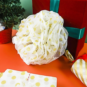 Koogel 100 Sheets Gold White Metallic Tissue Paper, 20 x 14 Inch Tissue Paper for Gift Bags Gift Wrapping Tissue Paper for DIY Crafts Graduation Birthday Christmas