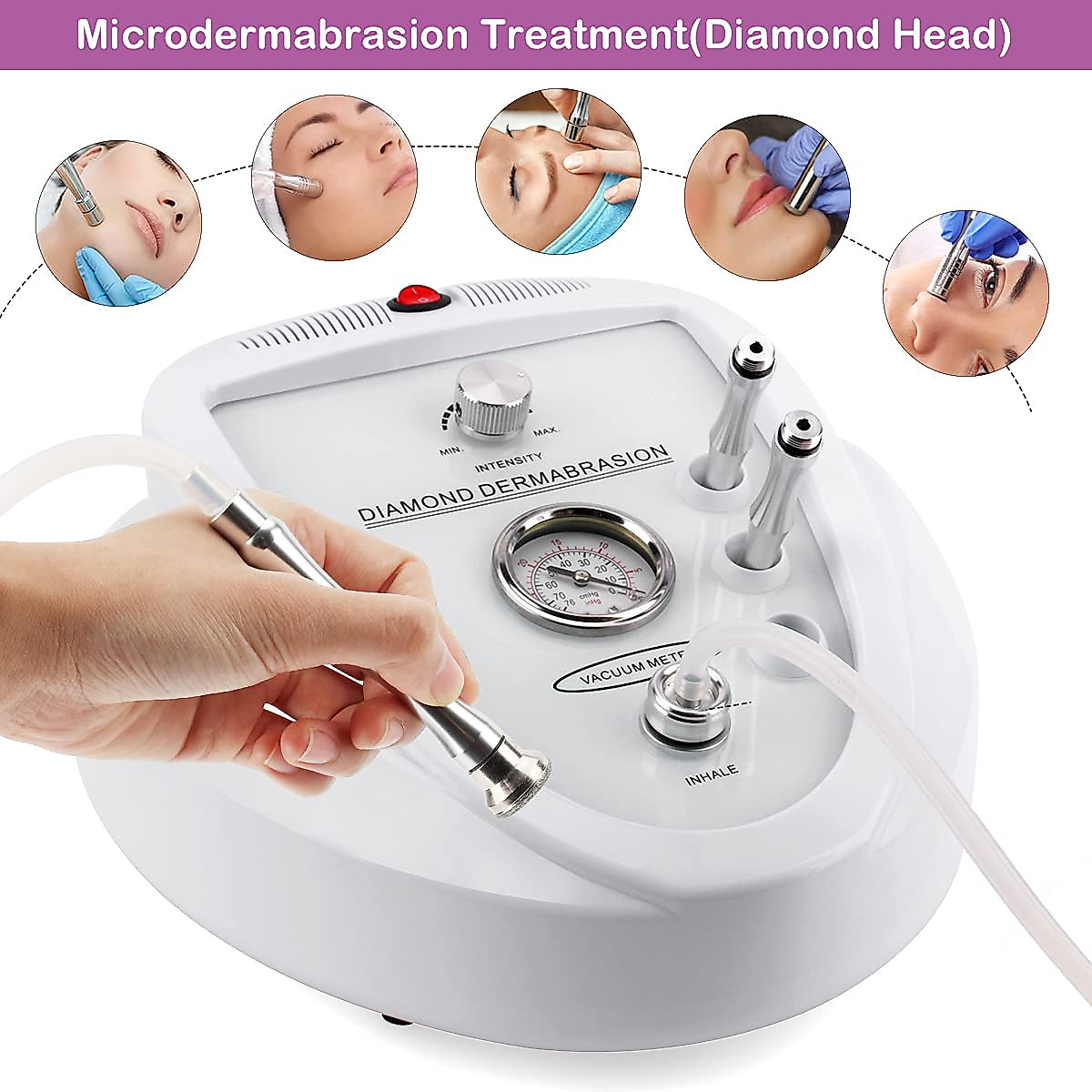 Yofuly Diamond Microdermabrasion Machine, 65-68cmHg Suction Power Professional Dermabrasion, Home Use Facial Skin Care Equipment