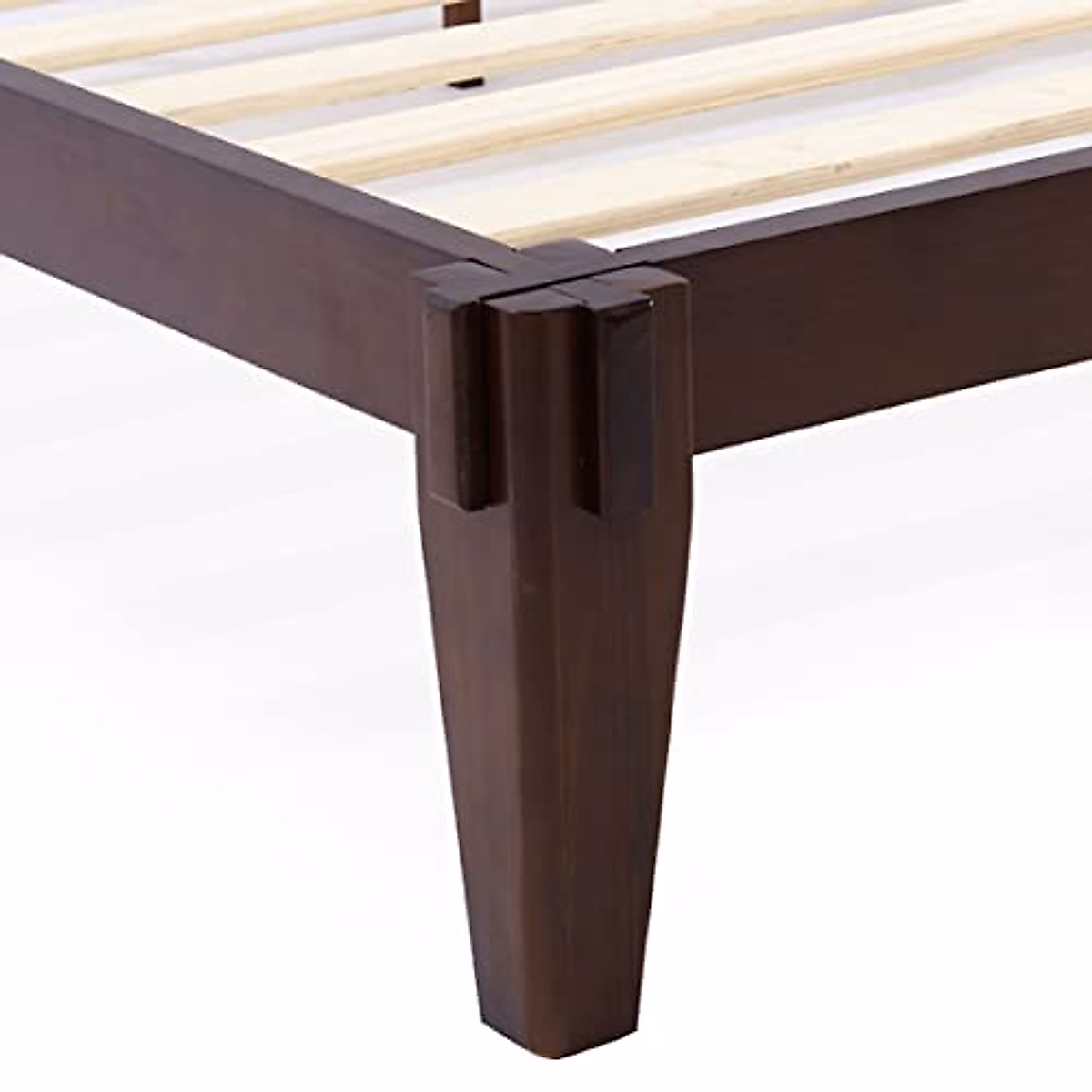 Bme Chalipa 14” King Bed Frame - Wood Platform Bed - Wood Slat Support - No Box Spring Needed - Easy Assembly - Minimalist & Modern Style, Walnut