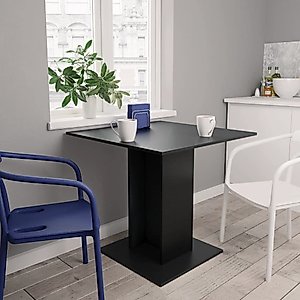 YAFF Dining Table Black 31.5"x31.5"x29.5" Engineered Wood-0253