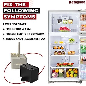 W10613606 Refrigerator Compressor Start Relay and Capacitor by Kotoysoo- Compatible with Whirlpool, Kenmore - Replace part number: W10416065, PS8746522, 67003186