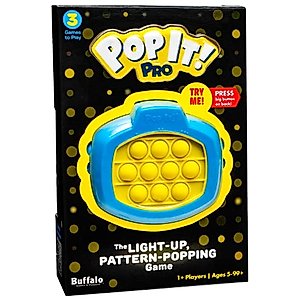 Pop It! Pro - The Original Light Up, Pattern Popping, Pop It! Game from Buffalo Games,Blue and Yellow