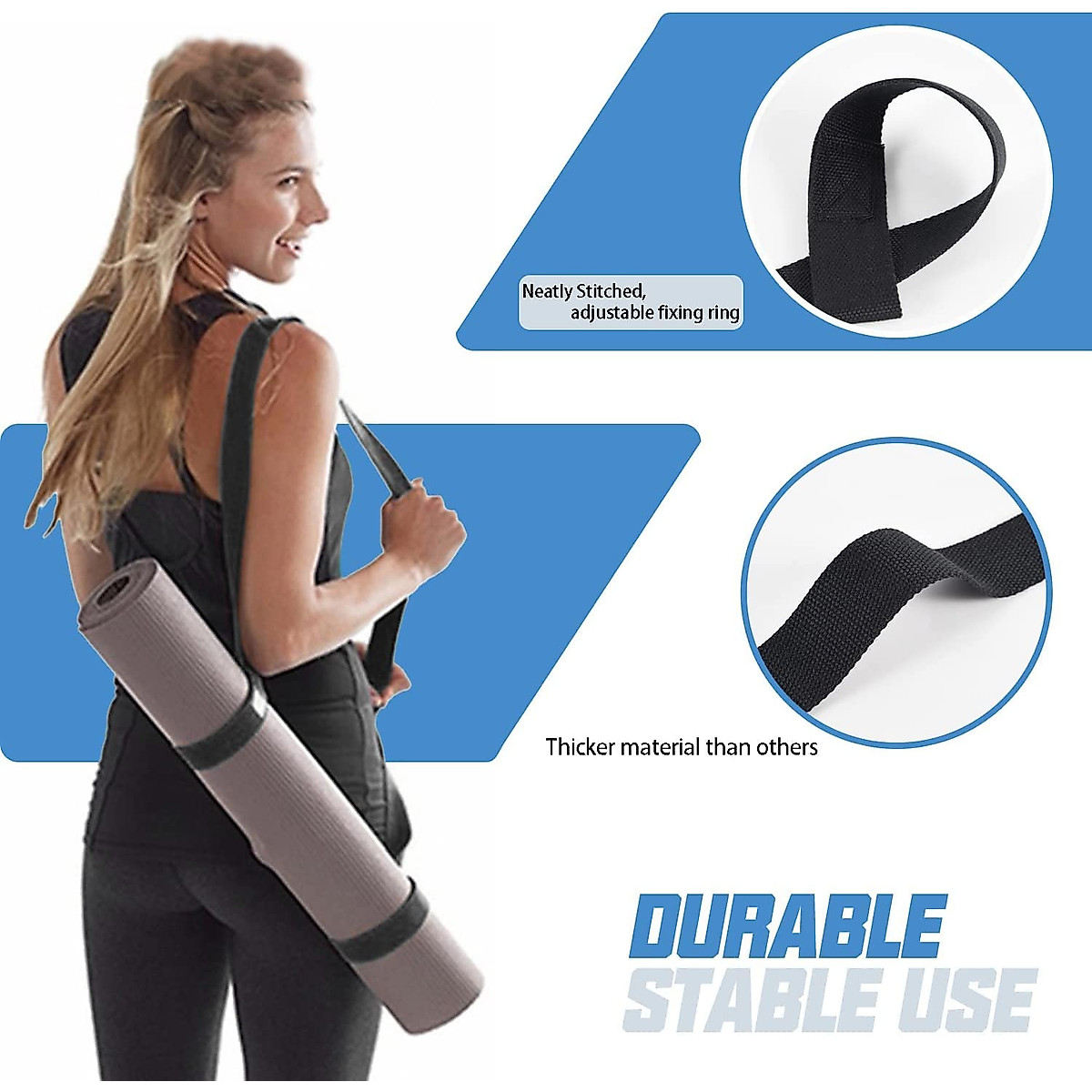 GAITWIN Yoga Mat Strap Sling, Roller Skate Leash, Boot Straps,Multi-Purpose Adjustable Yoga Mat Carrying Straps Sling Band for Carrying All Yoga Mats 3Pcs