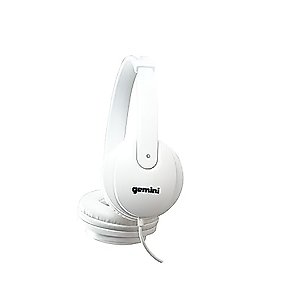 Gemini Sound DJ Equipment DJX-200 Technical for Mixing Beats Professional Studio Drums Over The Ear Audio DJ Recording Monitor Headphones, White Closed Back