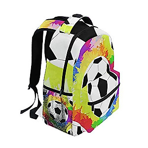AUUXVA Rainbow Sport Soccer Ball Backpack Travel School Shoulder Bag for Kids Boys Girls Women Men