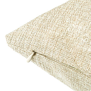 WOMHOPE Decorative Throw Pillow Covers Spring Flower Bird Butterfly Pillow Cases Cushion Cases Burlap Toss 18 x 18 Inch,Set of 4 for Living Room,Couch and Bed (Small Blue Flower)