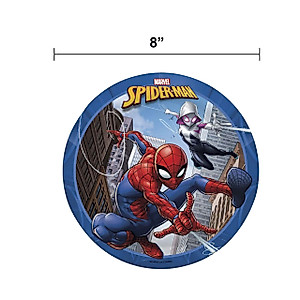 zak! 5-Piece Dinnerware Set, Marvel Spider-Man - Durable Plastic & Stainless Steel - Includes Tumbler, 8-Inch Plate, 6-Inch Bowl, Fork & Spoon - Suitable for Kids Ages 3+