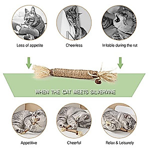 Gochanmon Cat Toys-3Pcs Natural Silvervine Sticks-Catnip Cat Chew Toys for Kitten Teeth Cleaning-Matatabi Cat Treat Toy-Edible Kitty Toys for Cats Lick (3Psc)